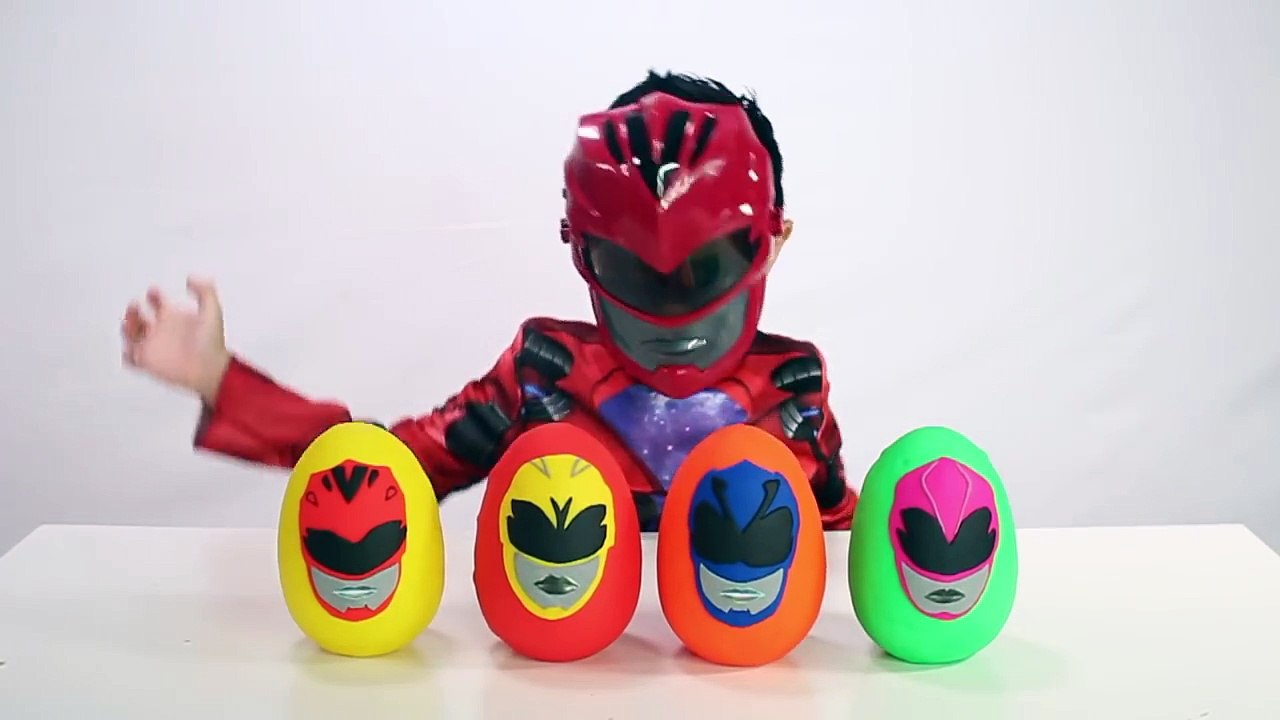 New Power Rangers Movie 2017 Toys Unboxing Surprise Play-Doh Egg Giant ...