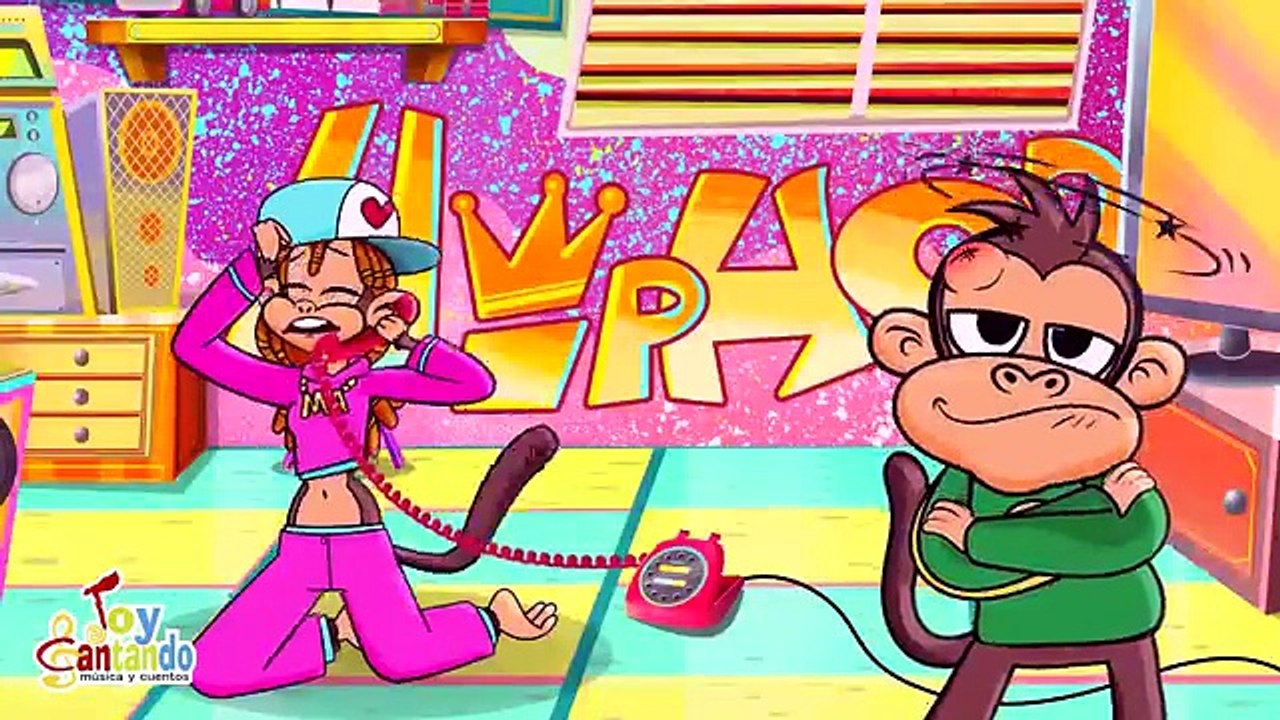 CINCO MONITOS SALTANDO EN LA CAMA EN ESPAÑOL, canciones infantiles ...