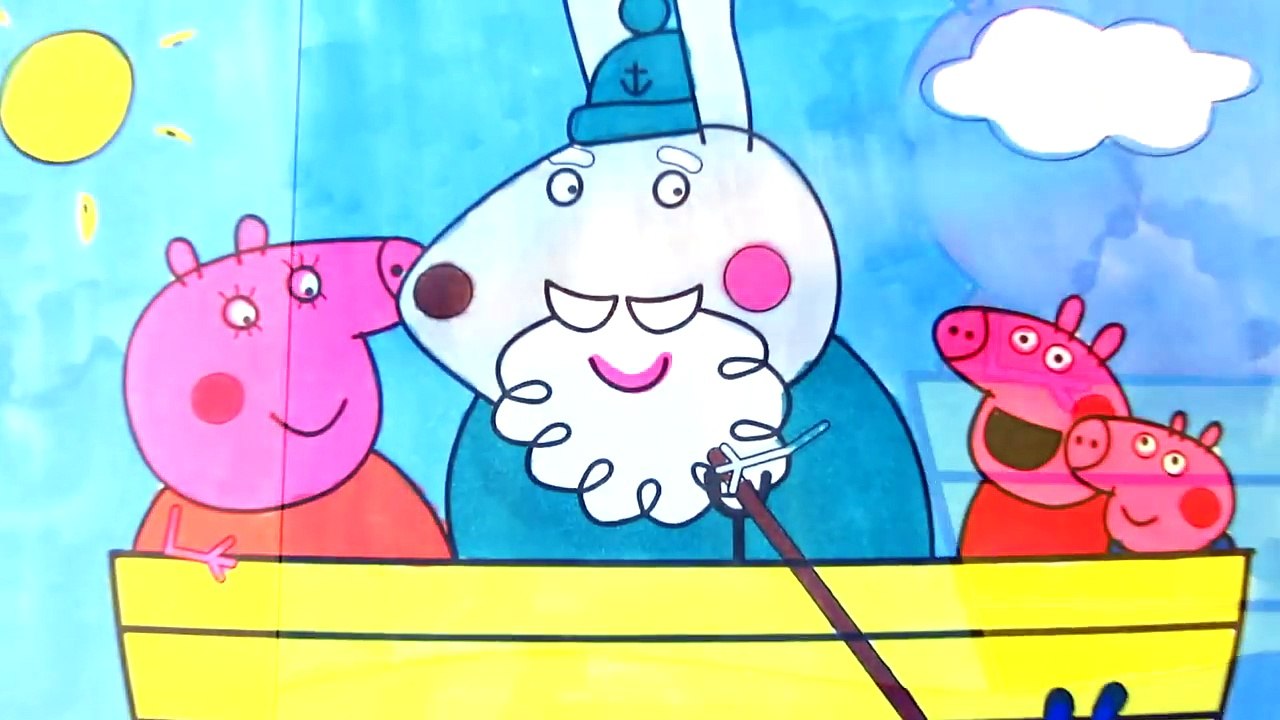 Peppa Pig Grampy Rabbit Mummy Pig and George Coloring Pages with ...