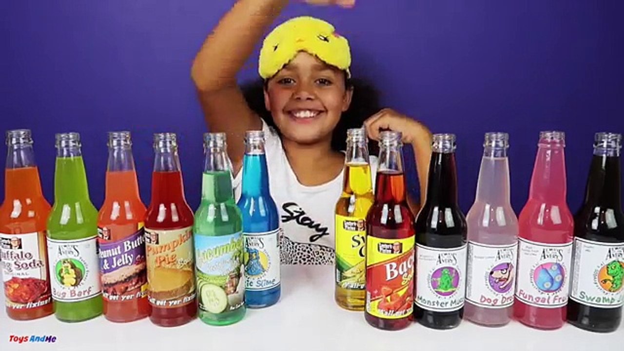 SODA CHALLENGE! Super Gross Freaky Flavors Bacon Toxic Slime Dog Drool ...