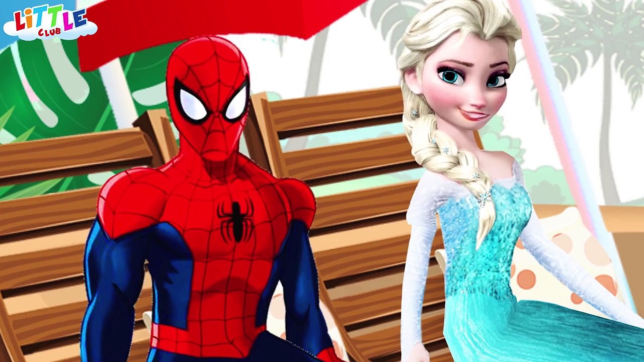 Frozen Elsa's Color Changing Dress - Spiderman & Popabobs Funny Cartoon ...