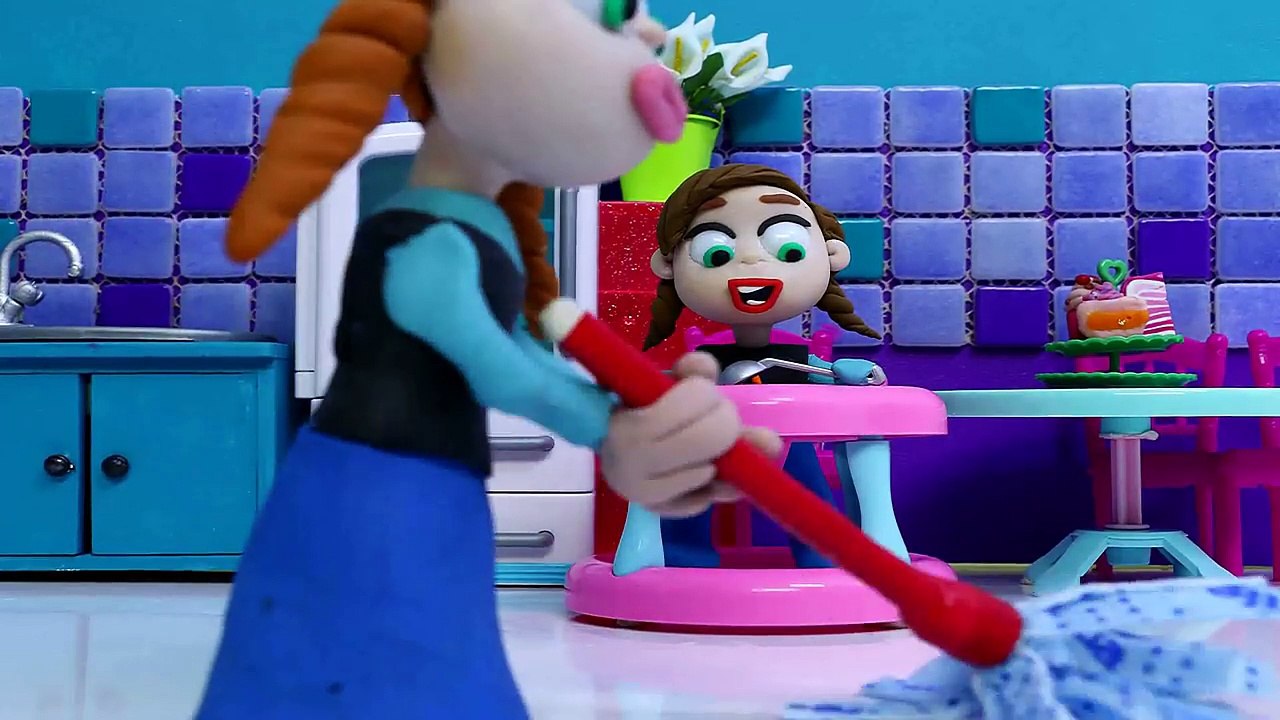 Frozen Elsa Baby Color Elsa's Face Frozen Play Doh Cartoon Stop Motion ...