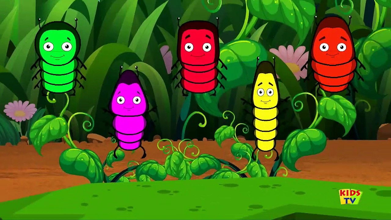 Five Little Caterpillars Nursery Rhymes Kids Songs For Child - Video ...