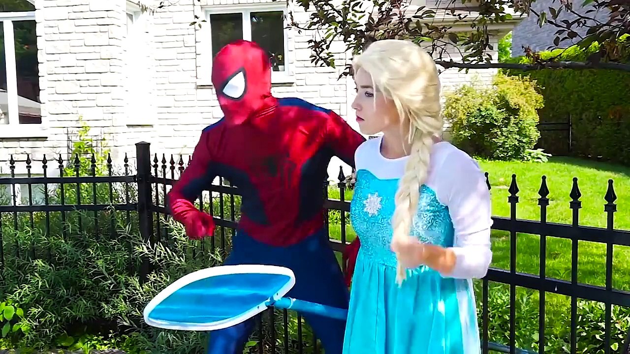 Frozen Elsa & Spiderman vs the WITCH & Joker w Spidergirl, the ghost ...