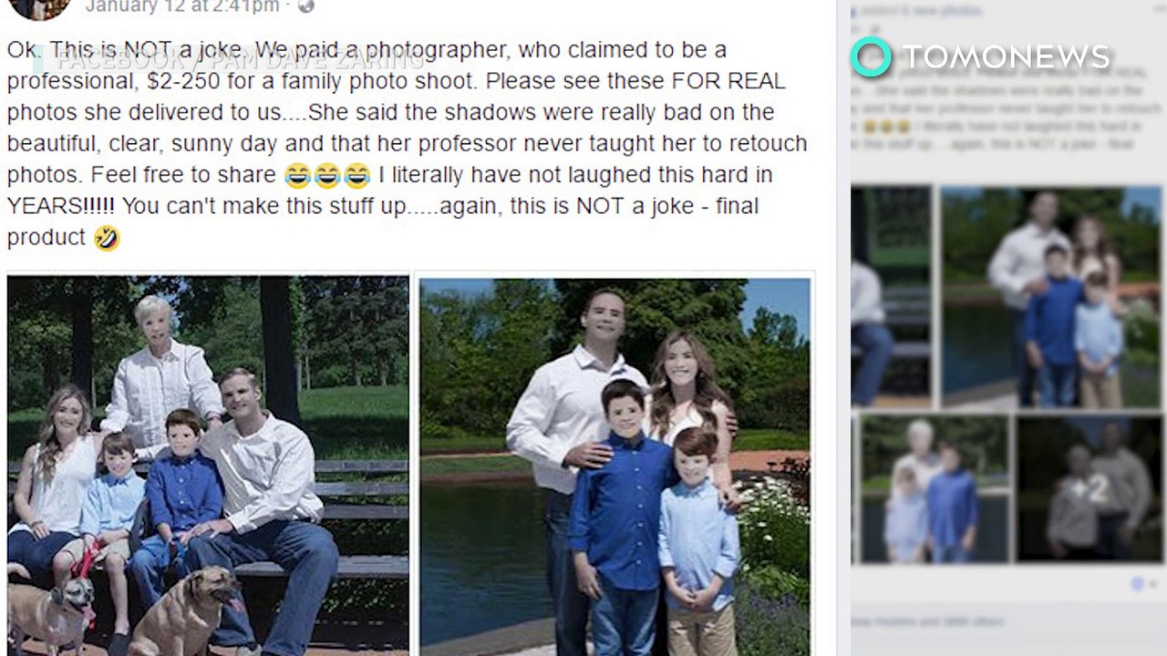 Photoshop fail: Family’s hilariously terrible family portrait ...