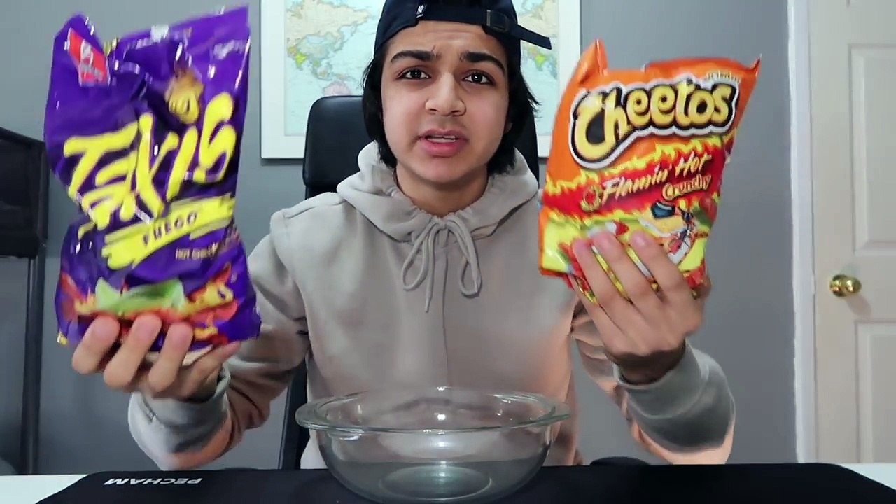 EXTREME HOT CHEETOS AND TAKIS FUEGO CHALLENGE | SMOKING TAKIS CHALLENGE ...