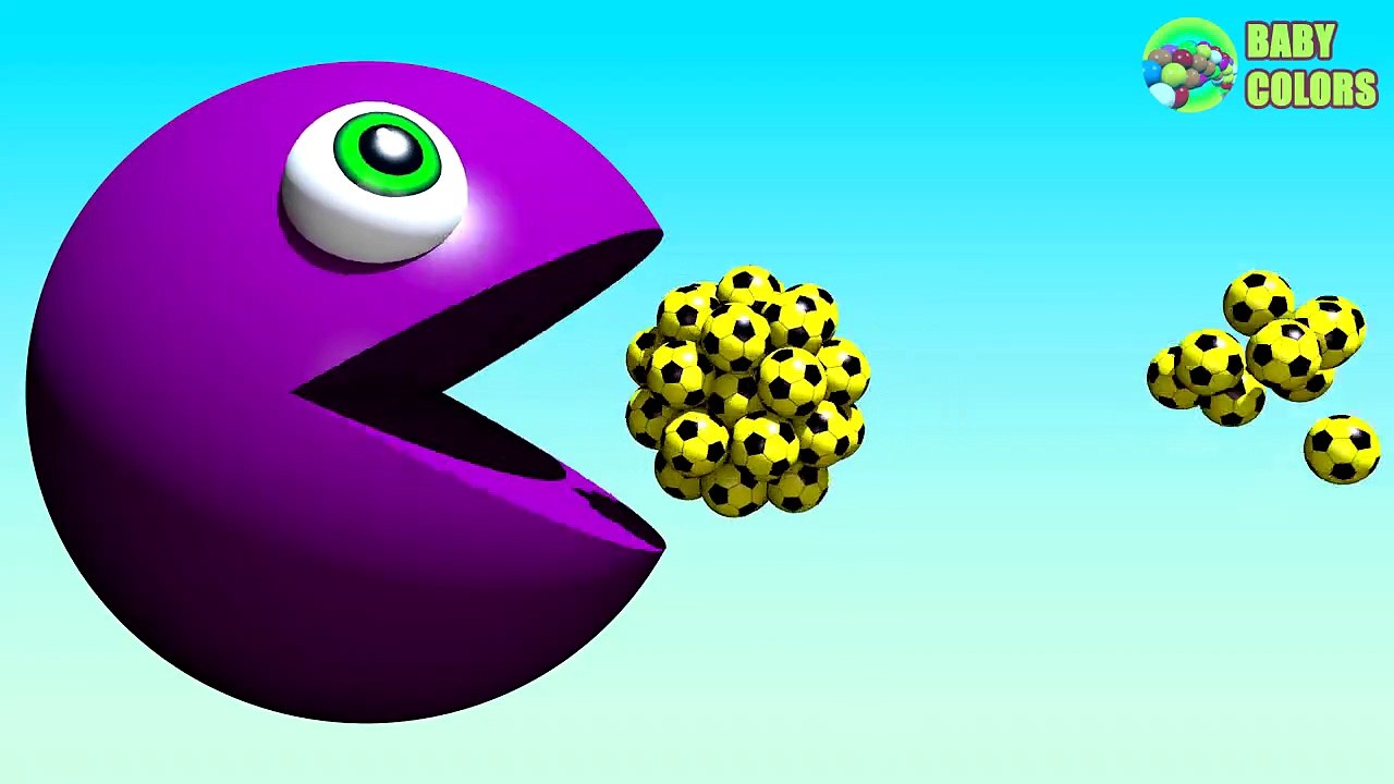 ⚽ Learn COLORS With 3D Soccer Ball And PACMAN For Kids Toddlers Babies ...