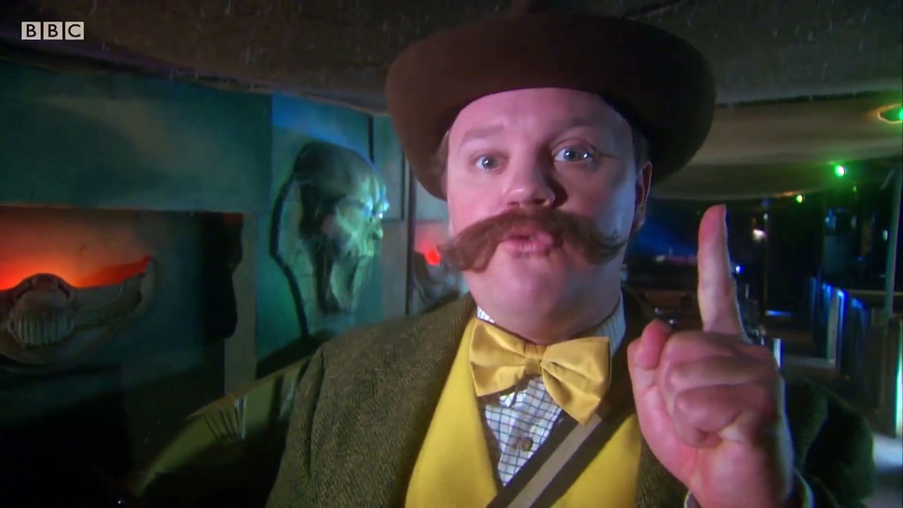 Gigglebiz Rapids Johnson braves a ride on a ghost train in search of a ...