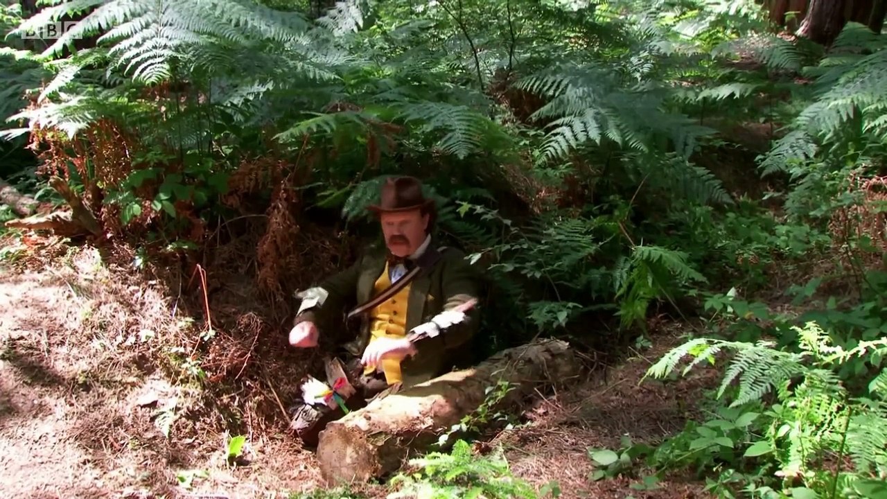 Gigglebiz Rapids Johnson demonstrates his camouflage techniques while ...