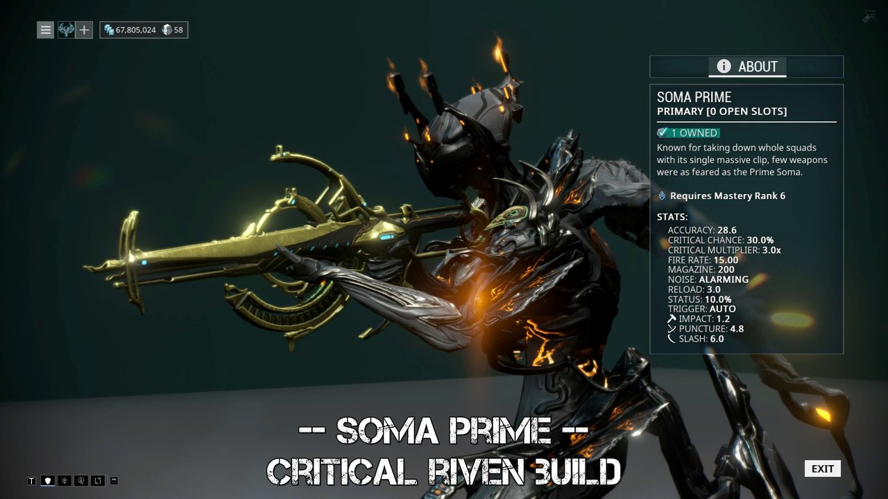 Warframe Soma Prime Critical Riven Build - video Dailymotion