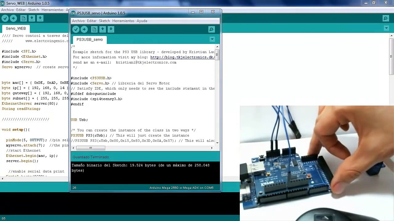 Arduino projects + USB Shield + Servo Control PS3 - video Dailymotion