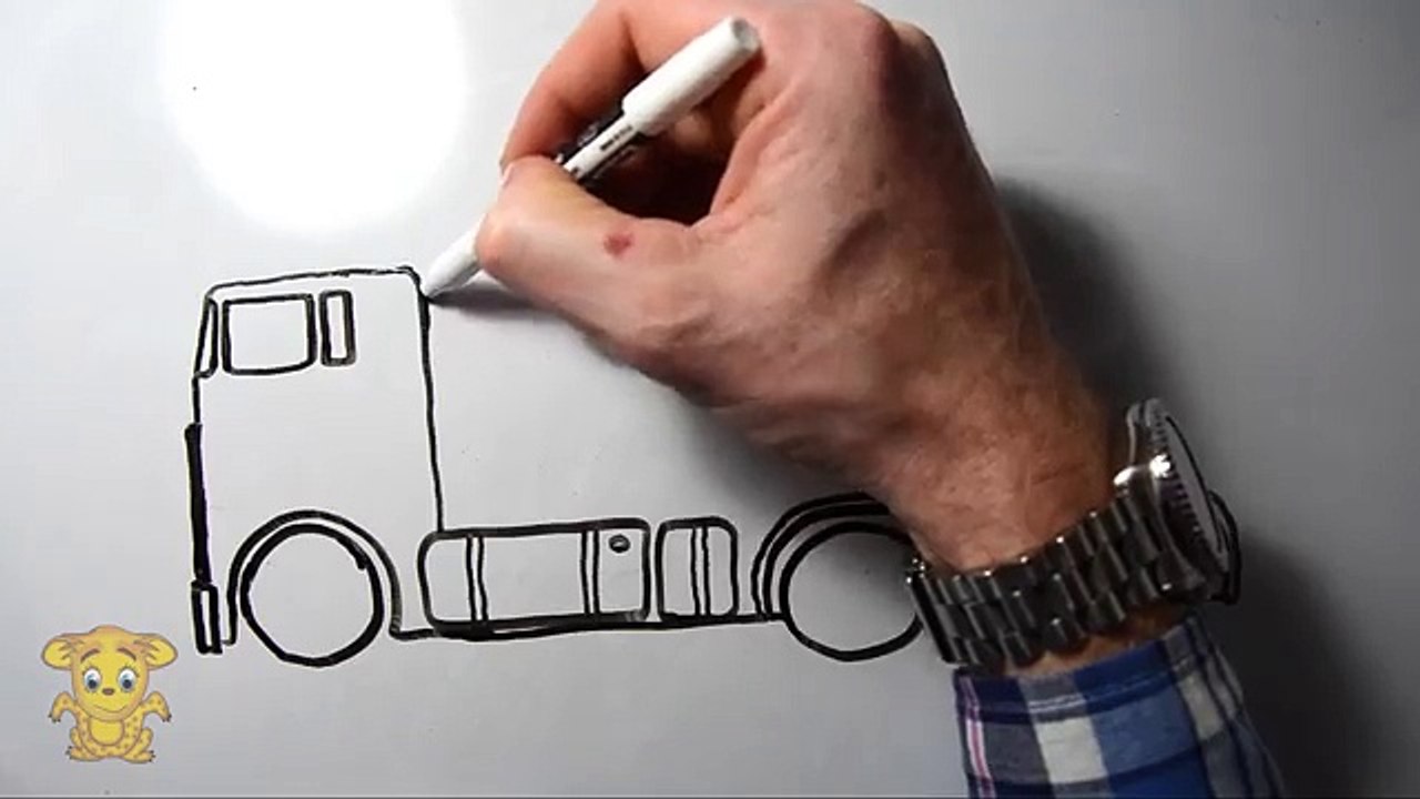 Learn How to Draw a Truck (Cabover) - Big Rig Drawing by LITTLE PUMA ...