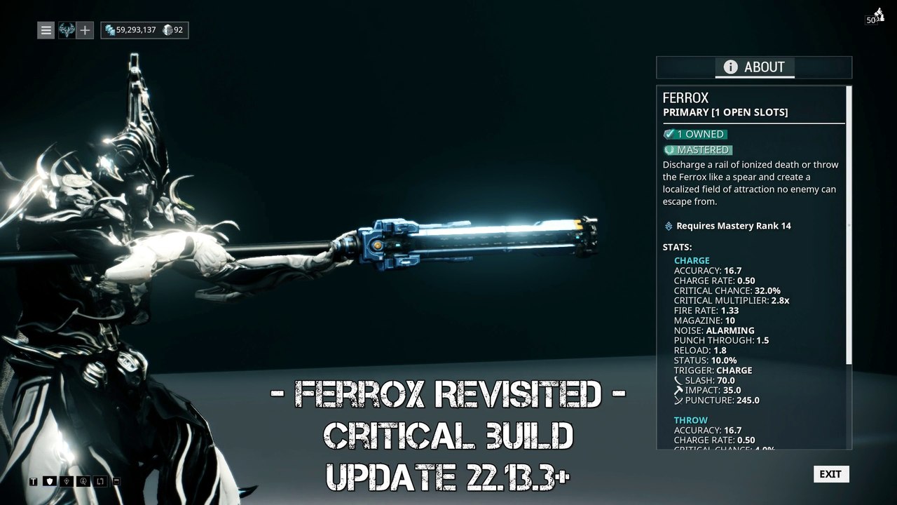 Warframe: Ferrox Revisited after the rework 2018 - Critical build ...