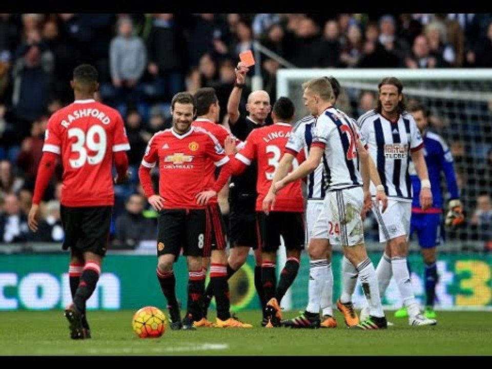 Juan Mata Sending Off! | West Bromwich Albion 1-0 Manchester United | Goal: Salomon Rondon ...