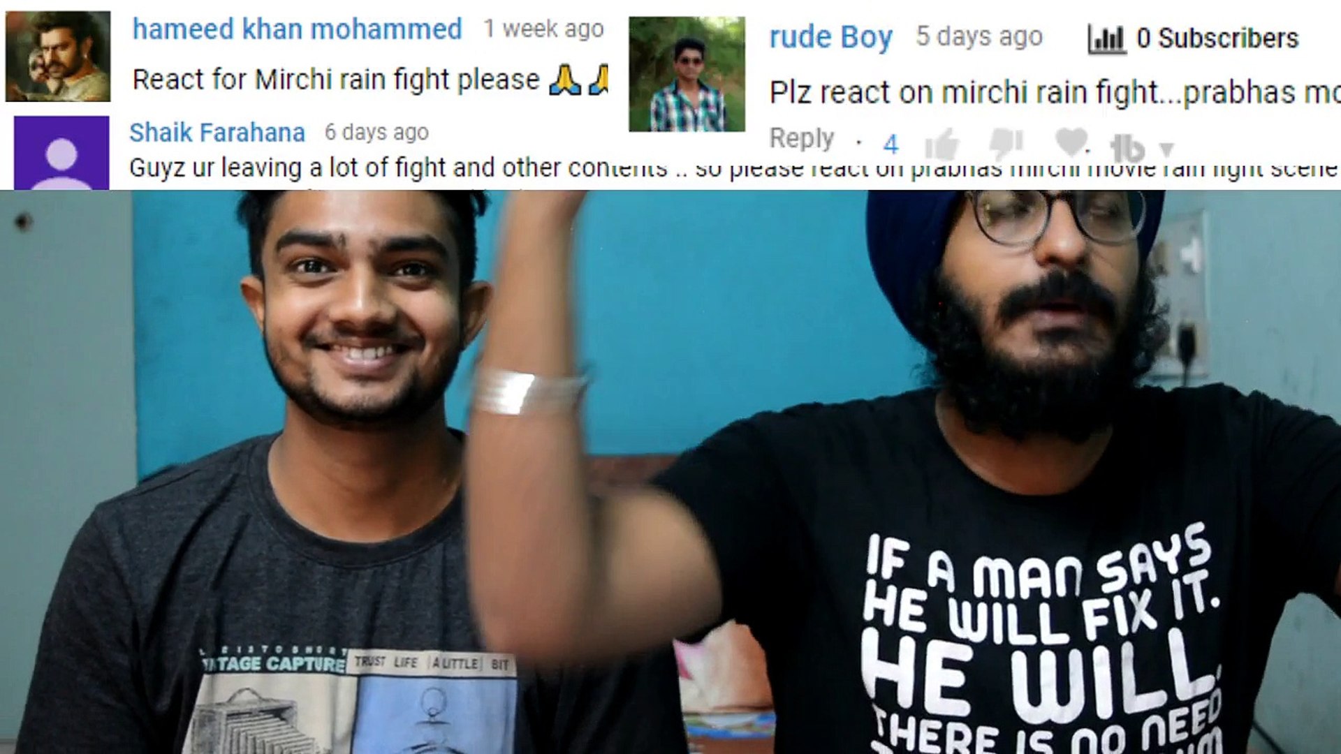 Prabhas Mirchi Rain Fight Stills