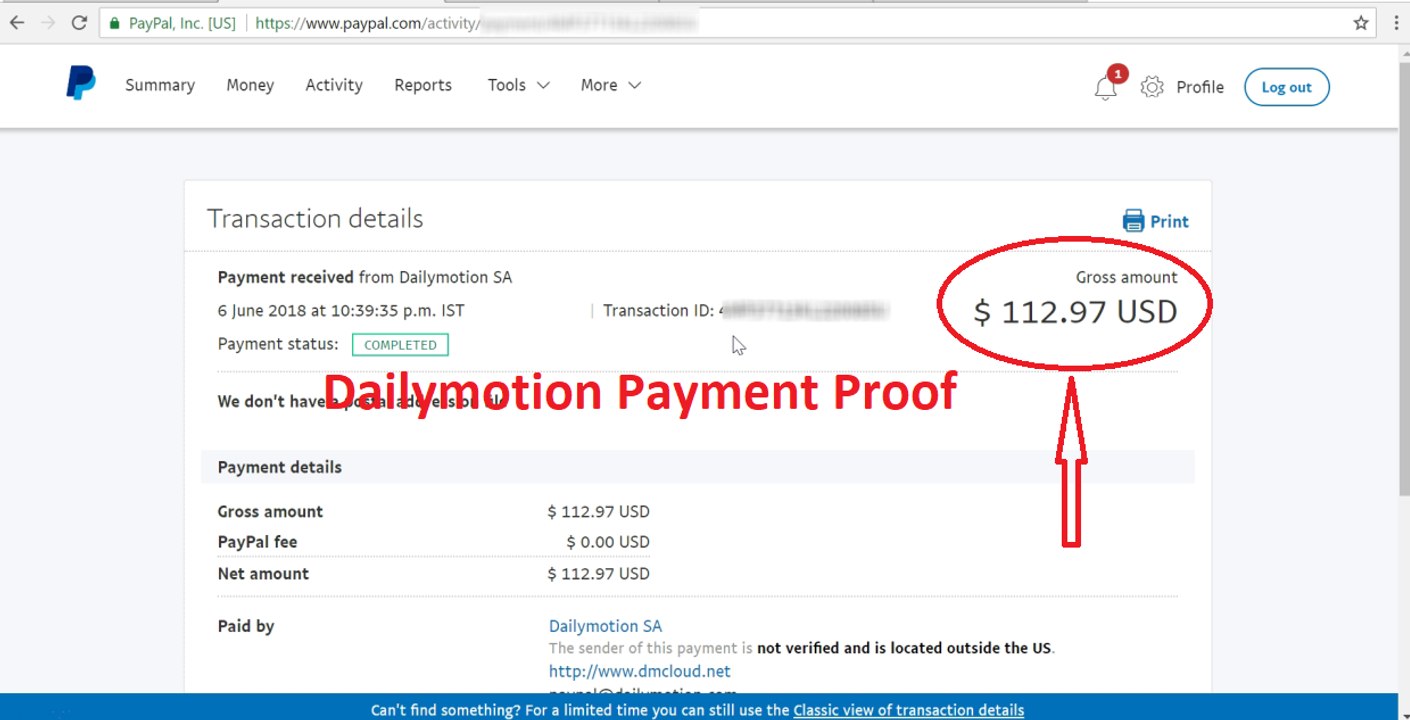 Dailymotion Partner Program Paid Me (Dailymotion Payment Proof ...