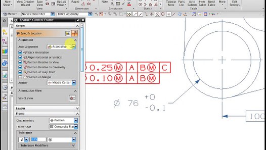NX 2D Drafting : Add positional tolerance annotations to your drawing ...