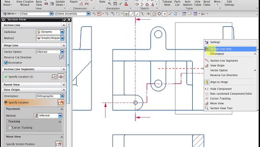 NX 2D Drafting : Create, edit, and delete a stepped section view ...