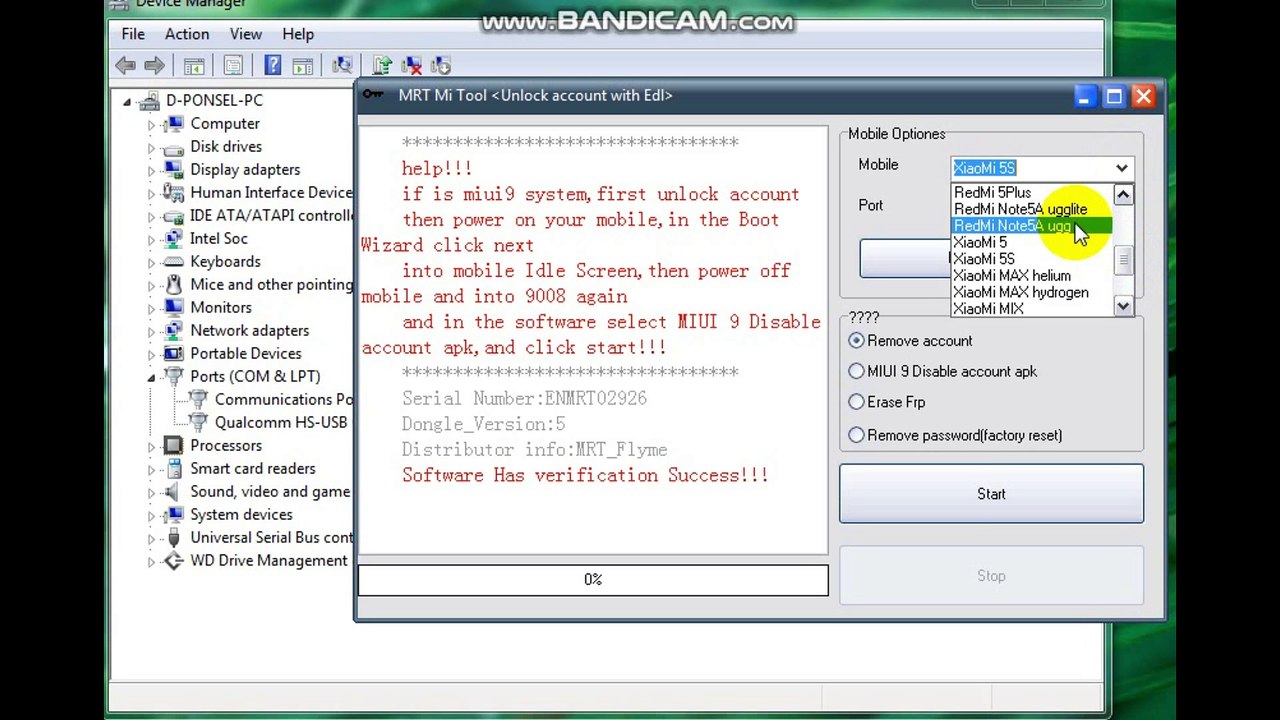 remove micloud,remove frp xiomi redmi not 5A PRIME Via MRT tool - Video ...