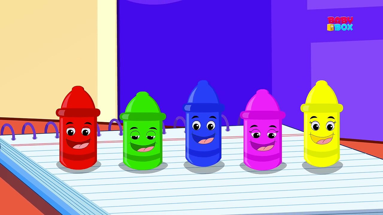 Five Little Crayons | Learn Colors | Nursery Rhymes | Kids Songs ...