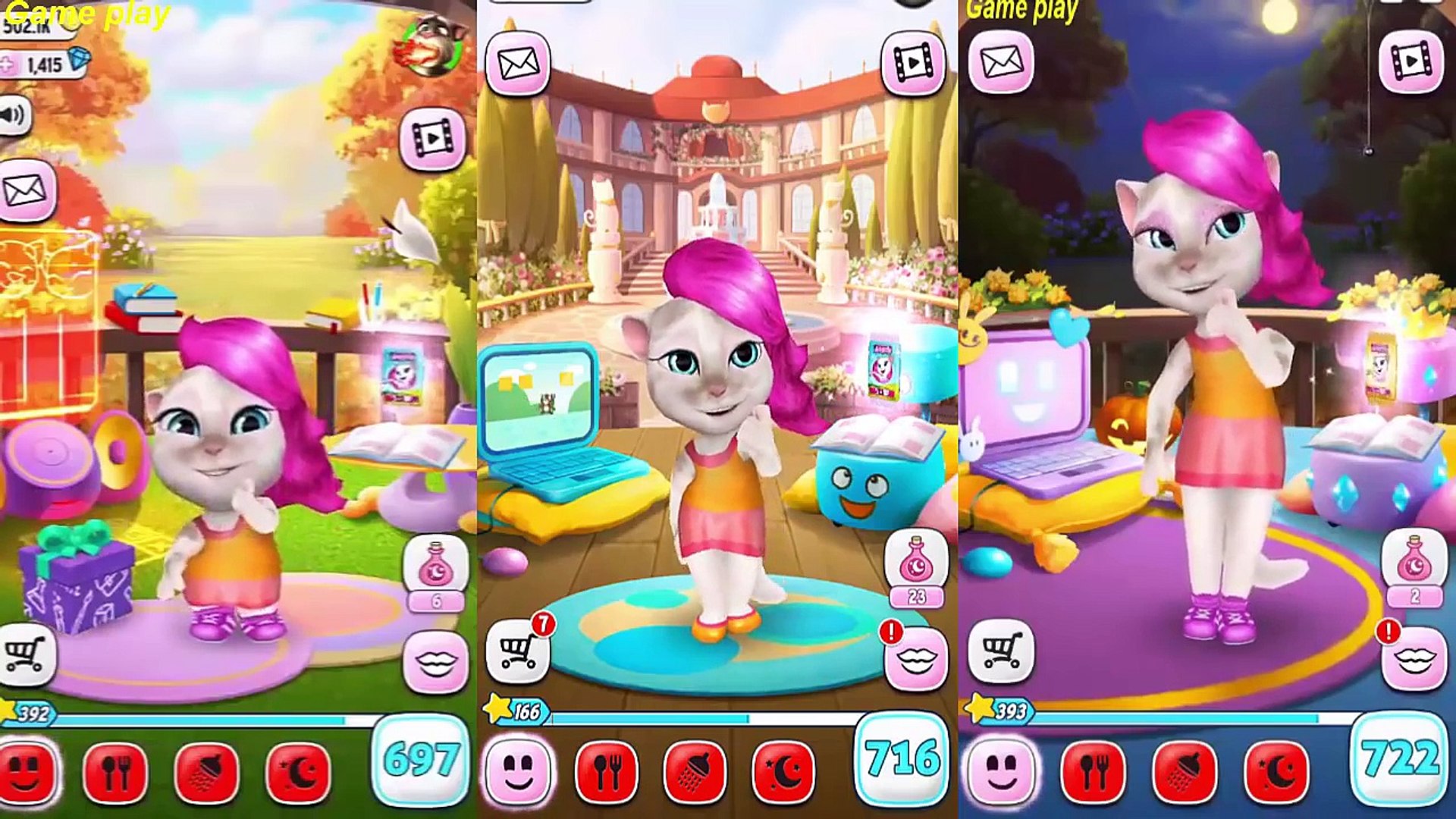 My Talking Tom VS My Talking Angela Gameplay | Great Makeover For Kids ...