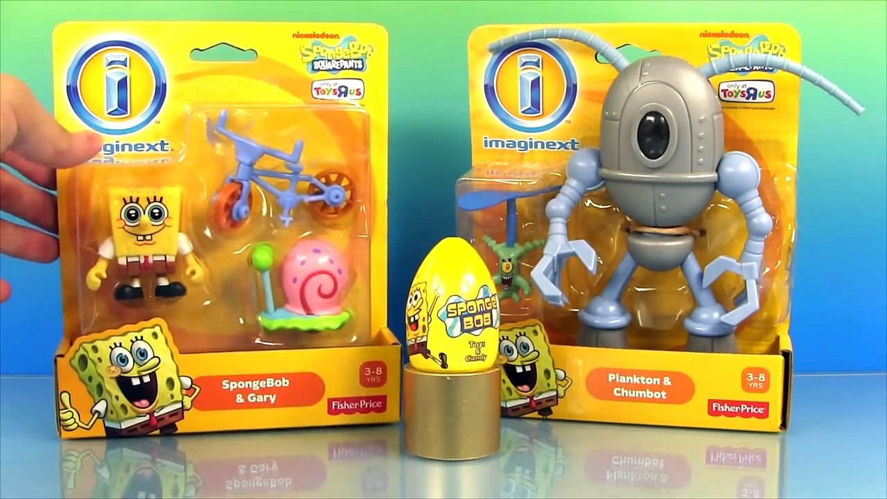 Imaginext SpongeBob Squarepants & Gary, Plankton & Chumbot - video ...
