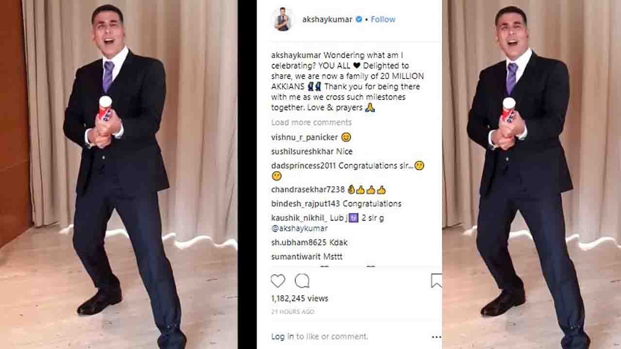 Akshay Kumar Celebrates 20 Million Followers on Instagram: Watch Video ...