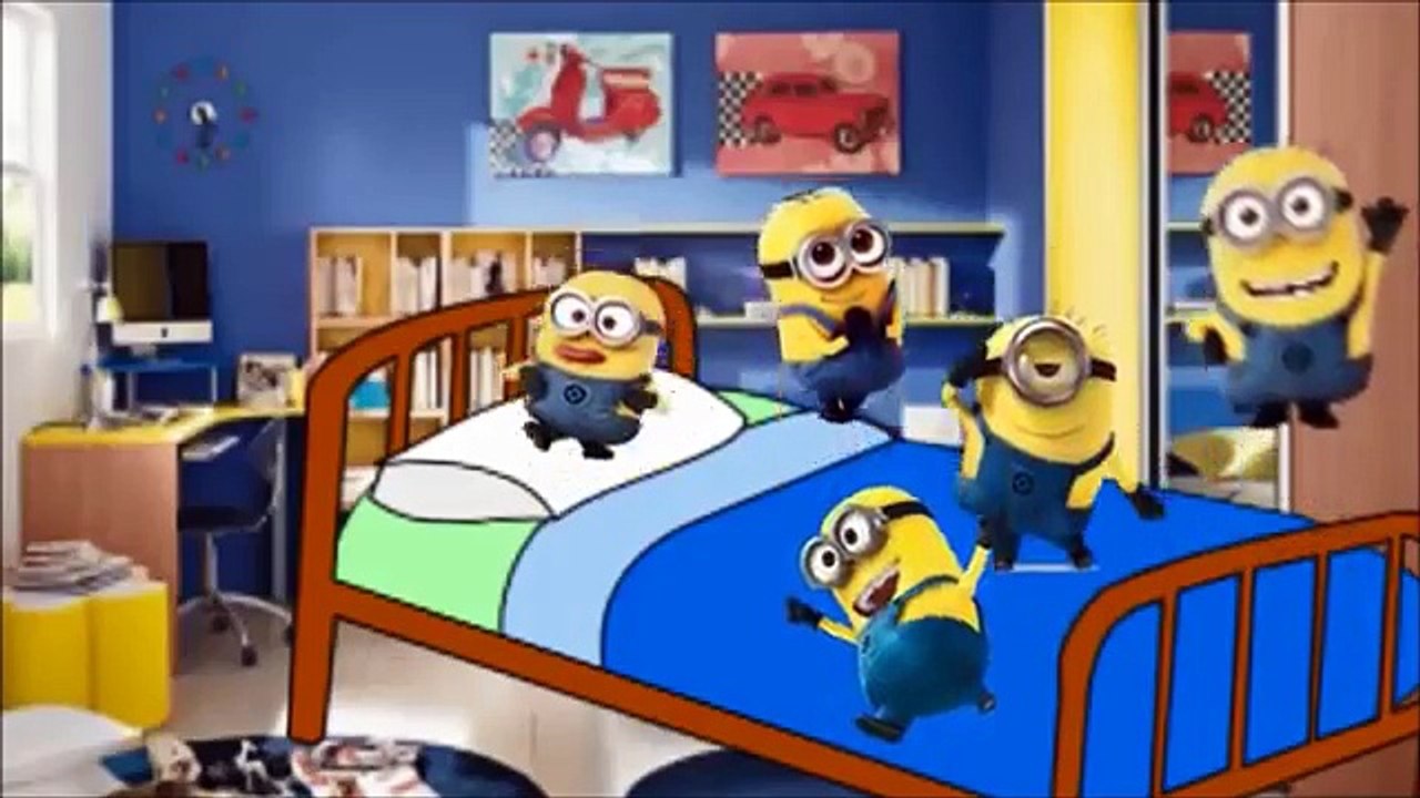 Minions Five Little Monkeys Jumping On The Bed Nursery Rhyme - video ...