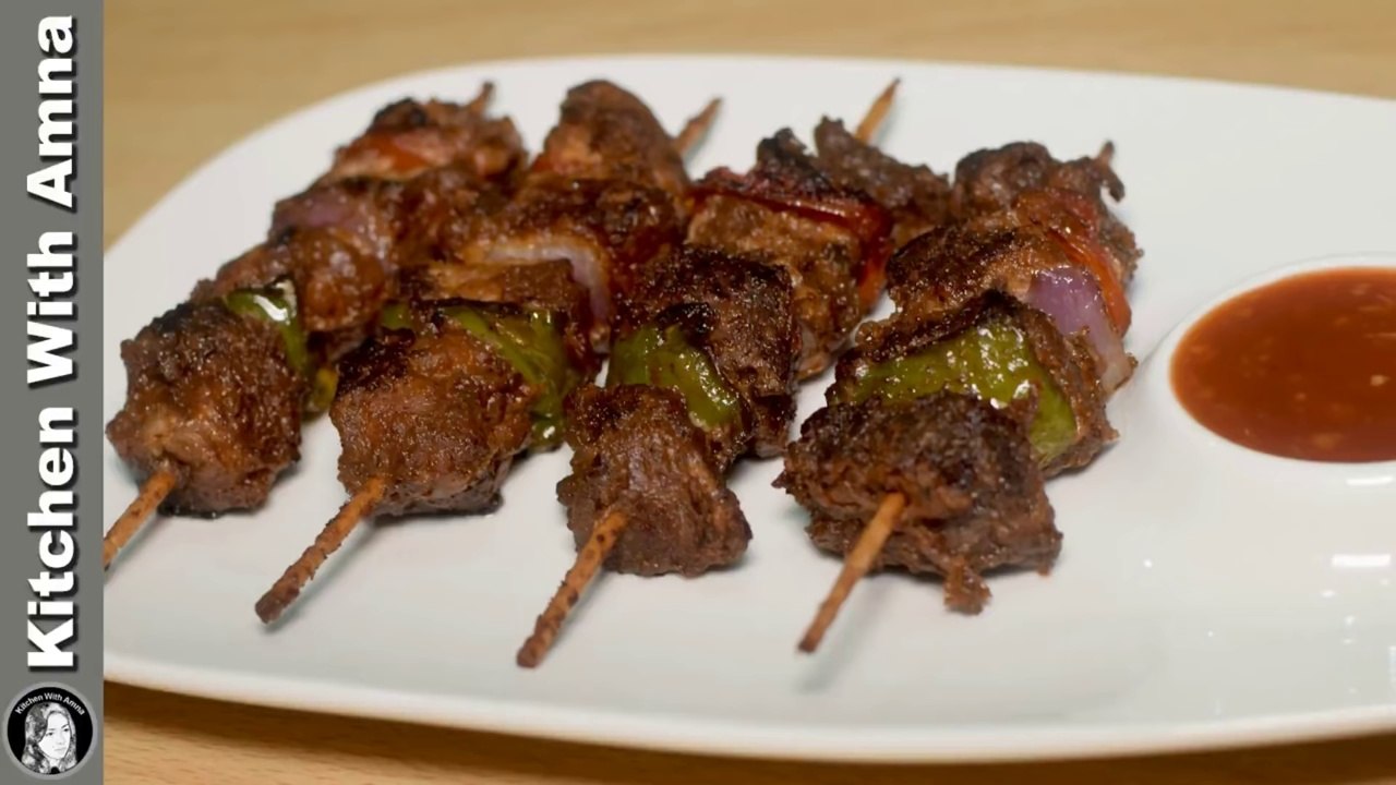 Beef Stick Boti Recipe - How to make Beef Stick Tikka Boti - Kitchen ...