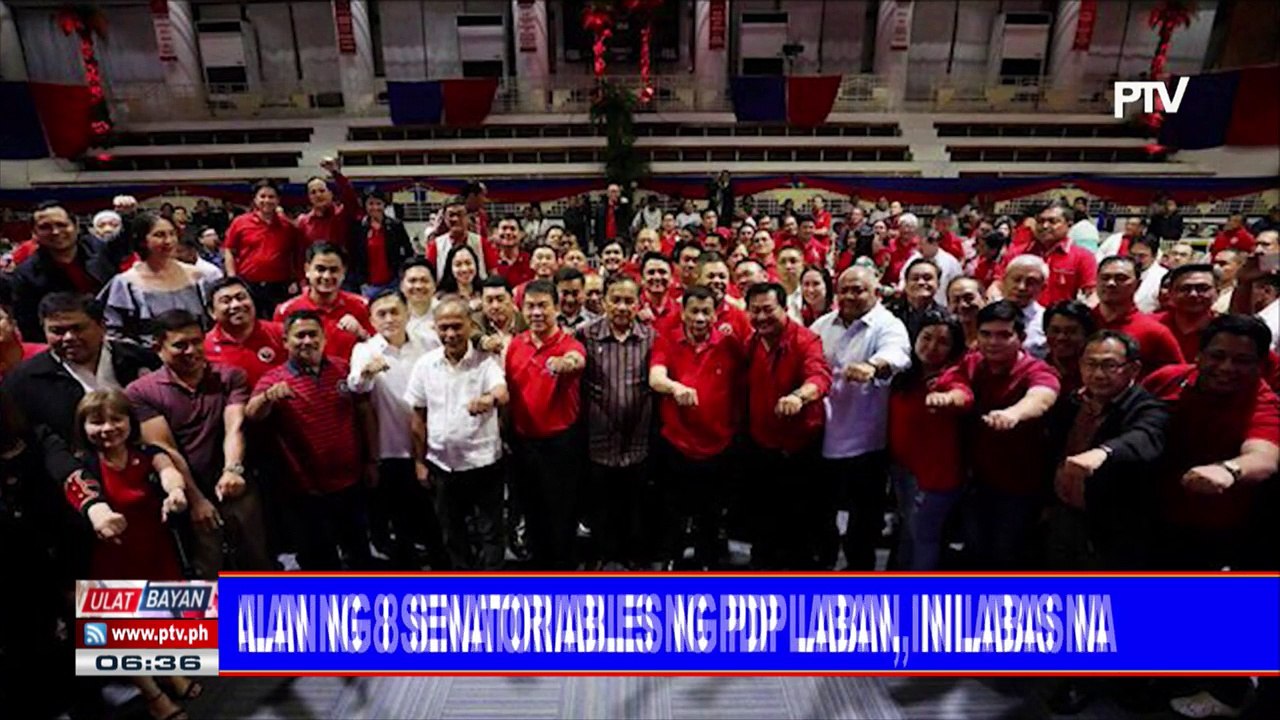 Pangalan ng 8 senatoriables ng PDP-Laban, inilabas - video Dailymotion