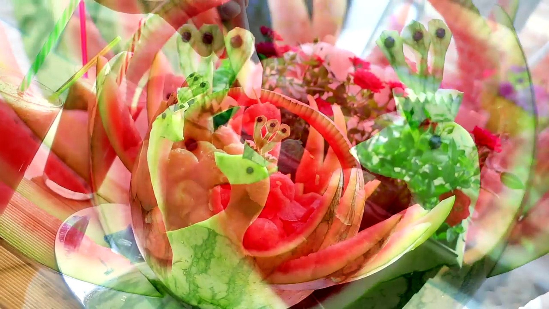 Watermelon Carvings Peacock