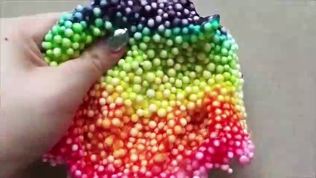 MOST SATISFYING RAINBOW FLOAM SLIME l Rainbow Crunchy Floam Slime ASMR ...