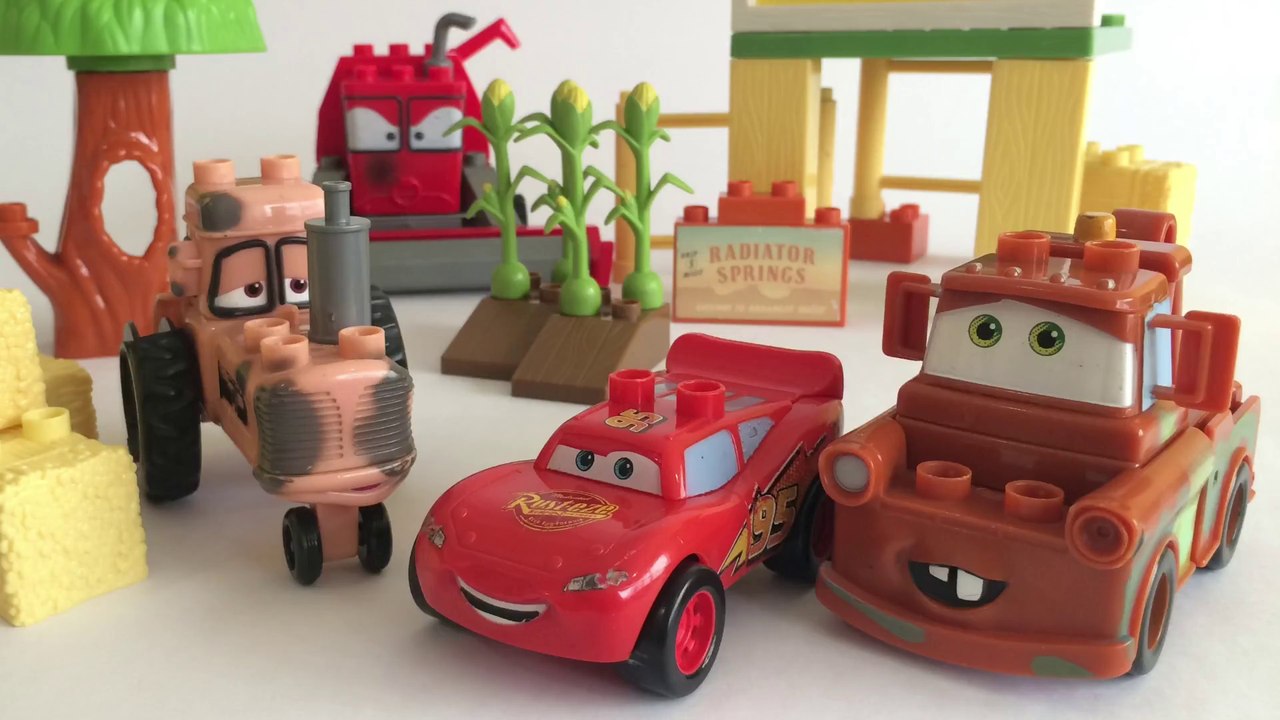 Disney Pixar Cars Mega Bloks Tractor Tipping Lightning McQueen ...