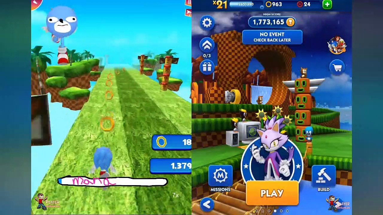 Go Sanic Goo! MLG Vs Sonic Dash - Modern Sanic Vs Blaze Sonic (Android ...