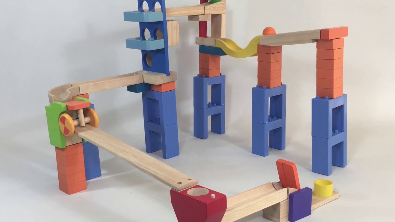 Wonderworld Trix Track Wonder Bridge Marble Ball Run Race Track Wooden ...