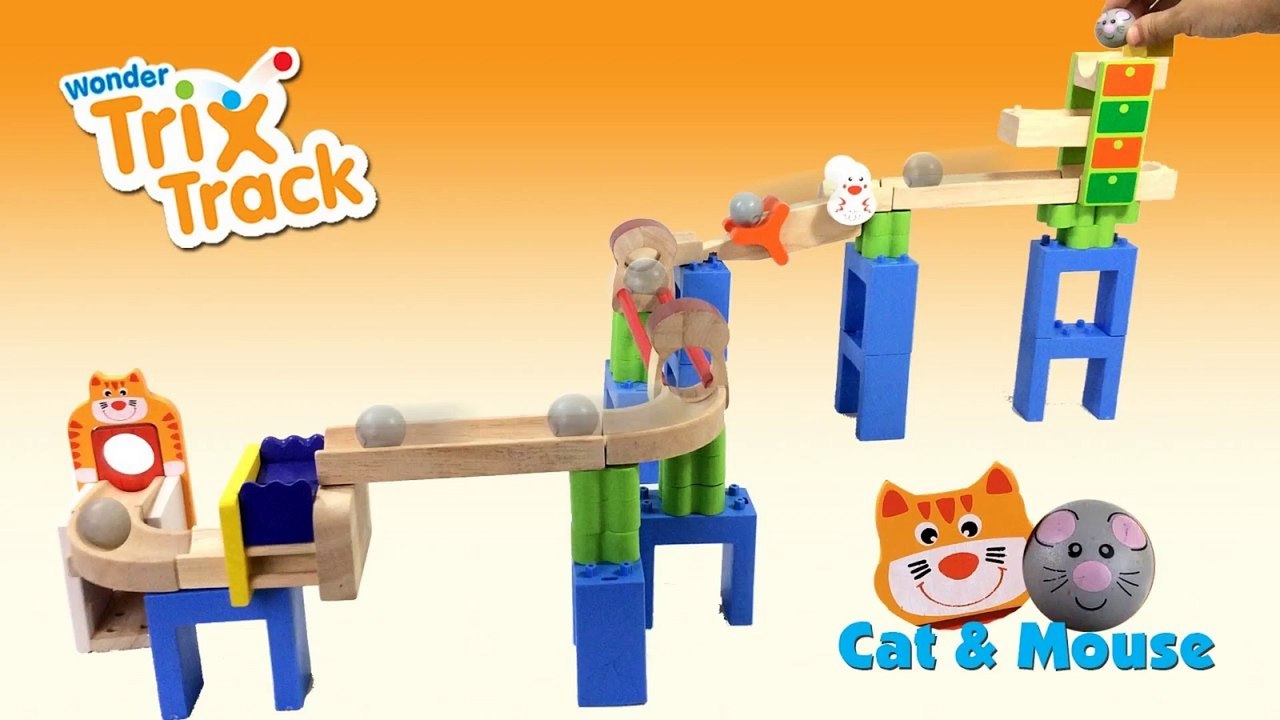 Trix Track Cat and Mouse Wooden Ball Run Track by Wonderworld WW-7017 ...