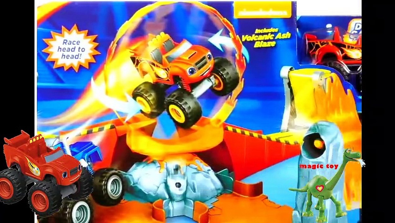Blaze and the Monster Machines- Flaming Volcano Jump toy set - video ...