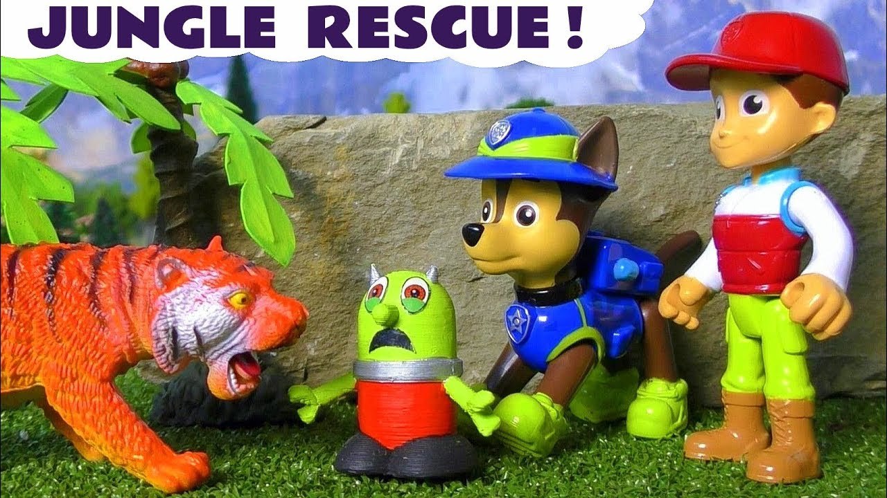 Paw Patrol Jungle Rescue with the Funny Funlings as they try to find a ...