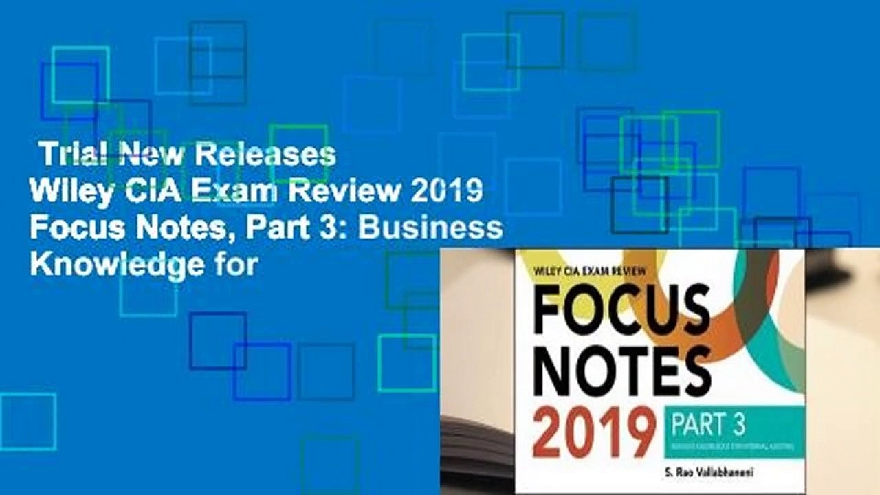 Trial New Releases Wiley CIA Exam Review 2019 Focus Notes, Part 3 ...