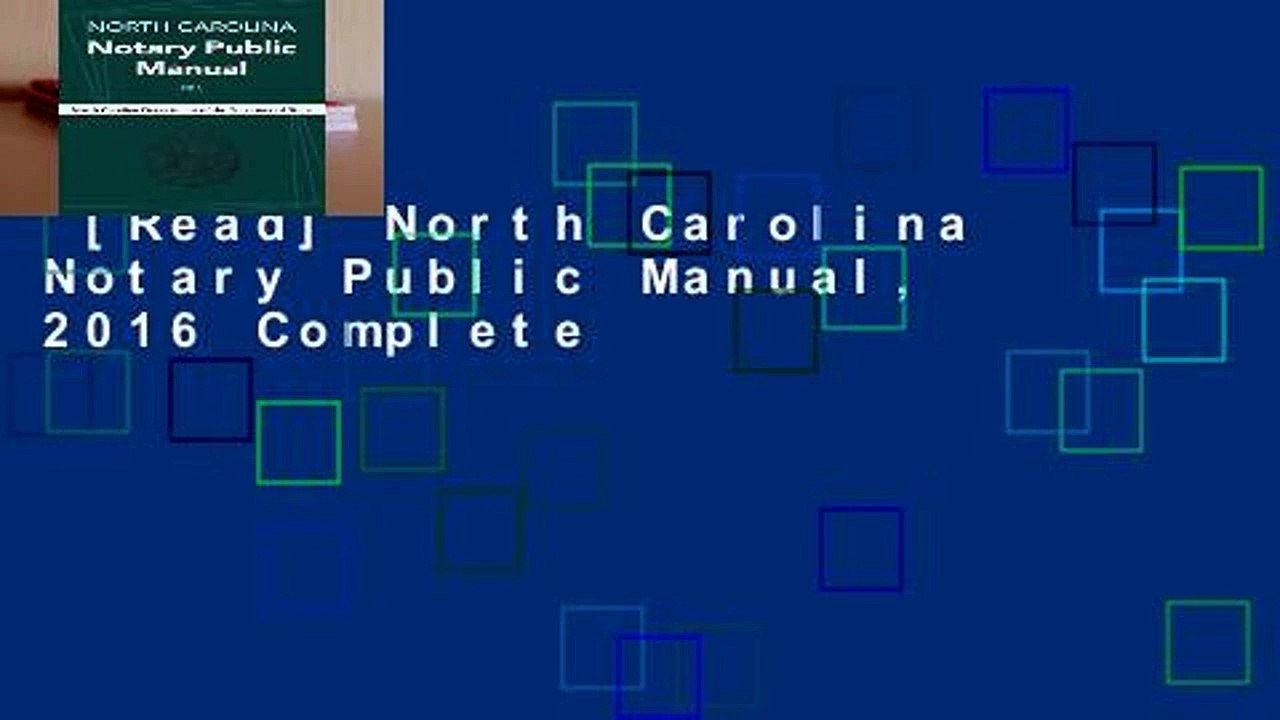 [Read] North Carolina Notary Public Manual, 2016 Complete - video ...