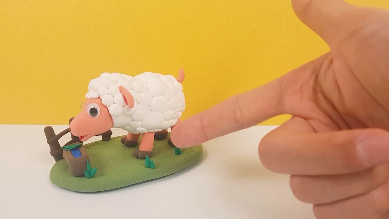 Farm animals #1 - Clay Sheep For Kids - How To Make A Clay Sheep - Clay ...