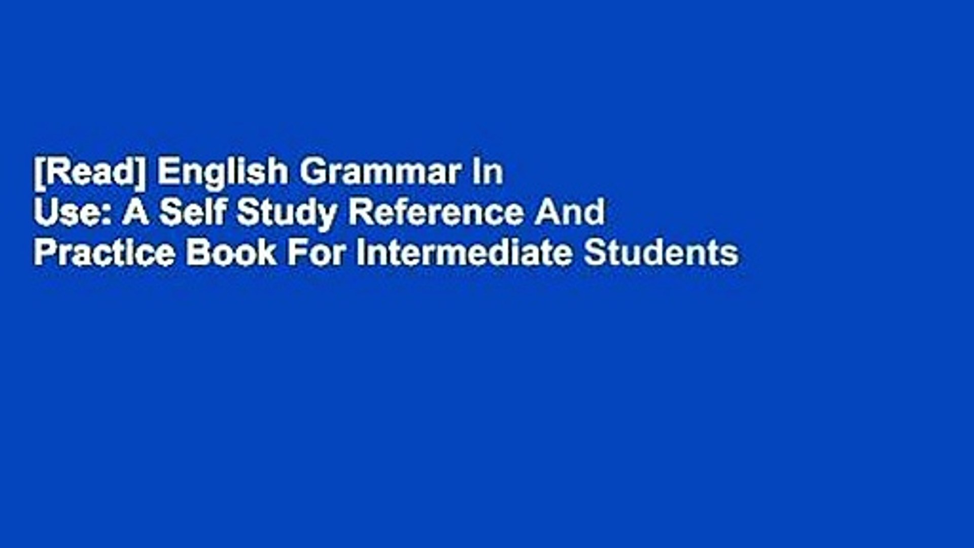 English Grammar In Use Intermediate