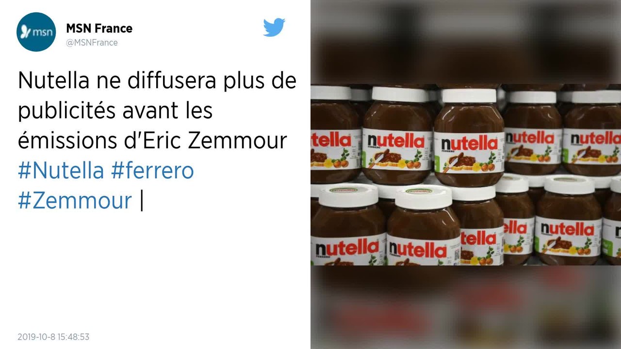 Nutella boycotte Éric Zemmour en supprimant ses publicités avant les ...