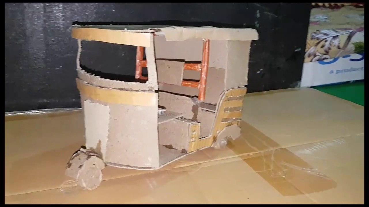 How To Make Auto Rickshaw | Cardboard Art | Rickshaw With Cardboard ...