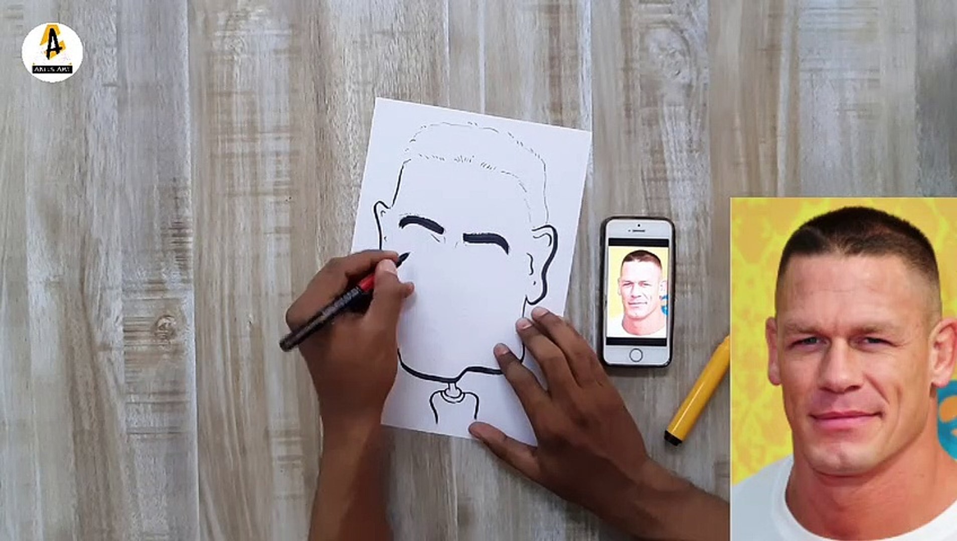 John Cena Drawing Step By Step