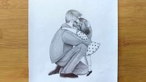 Best friends pencil Sketch Tutorial -- How To Draw Two Friends Hugging ...