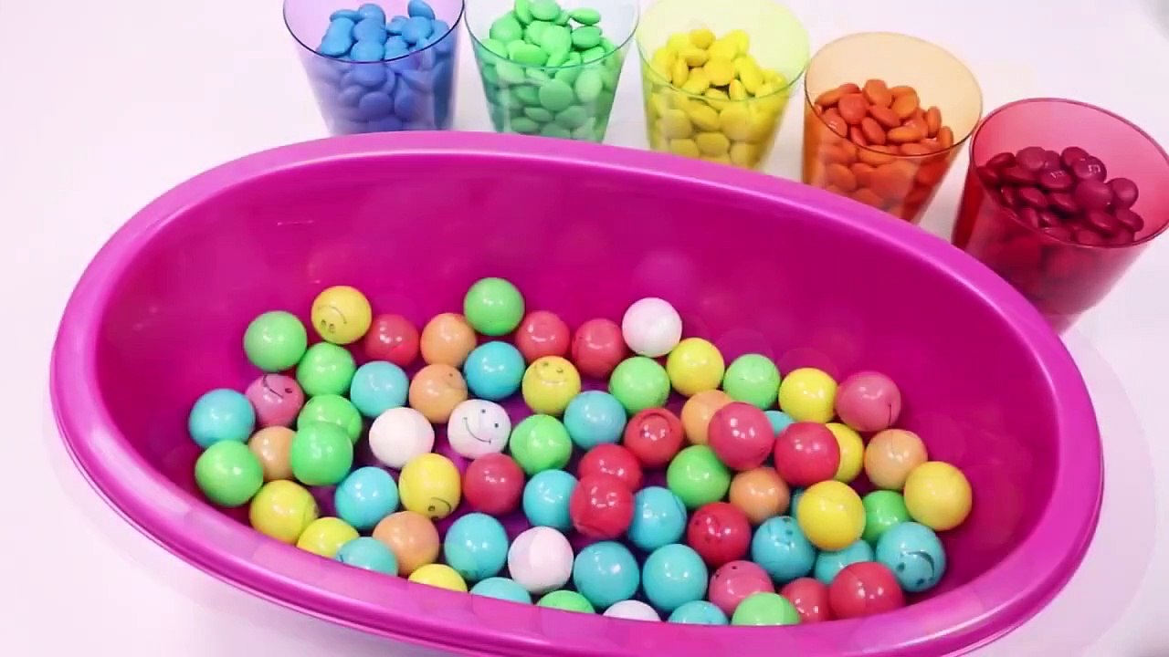 Learn Colors MandMs Chocolate Baby Doll Bath Time for kids children ...