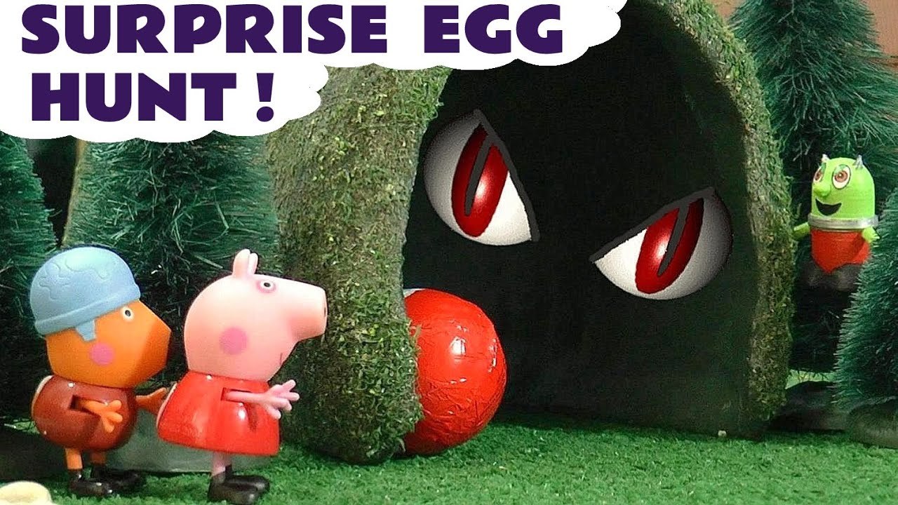 Peppa Pig Surprise Eggs Hunt Kinder with Funny Funlings Rascal Funling ...