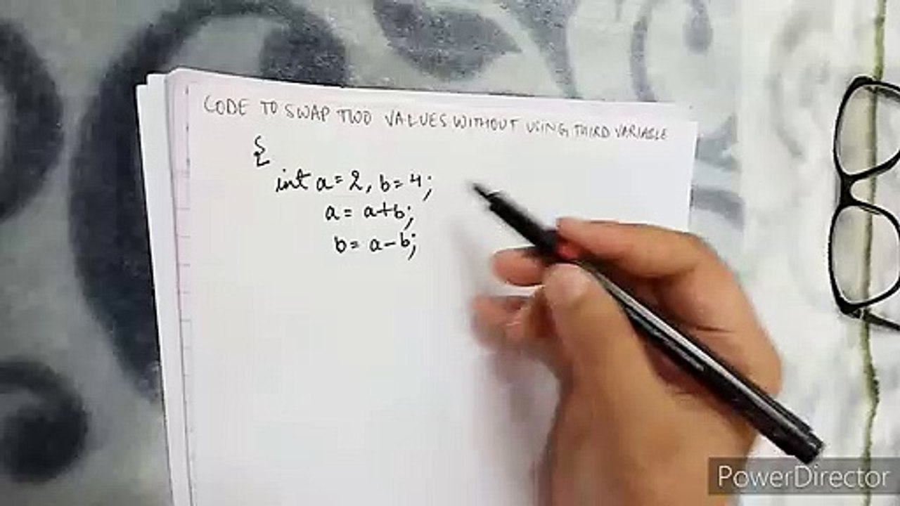 Java code to swap two variables without using a third variable - video ...