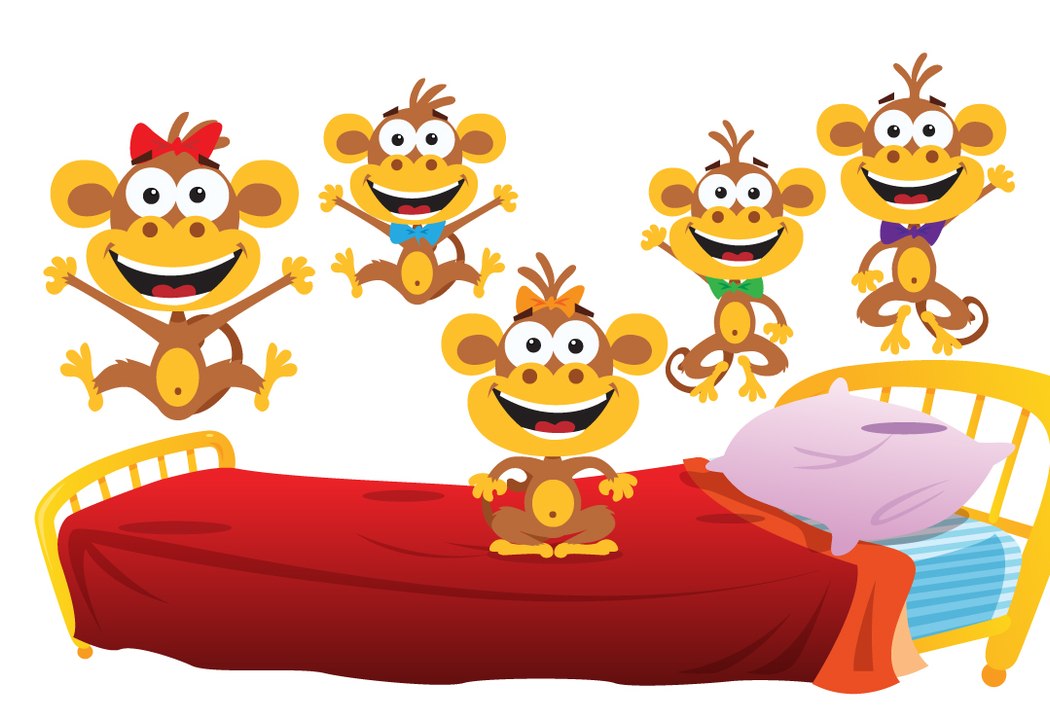5 Little Monkey Clipart